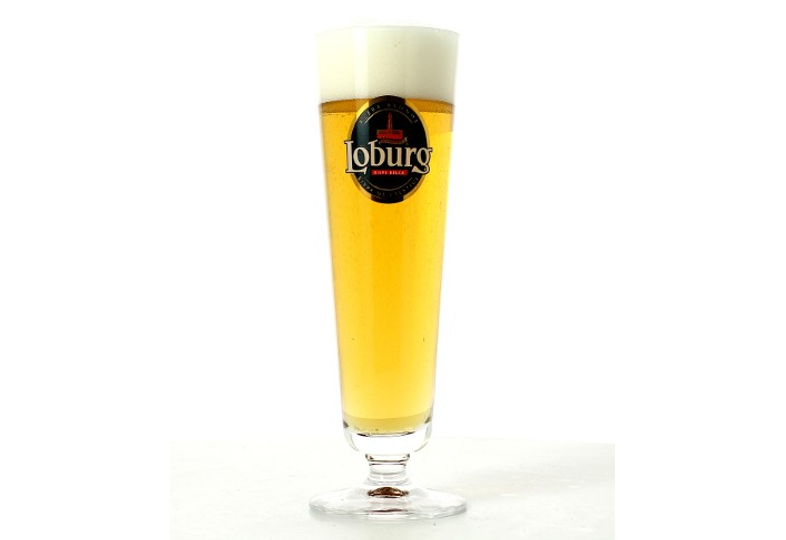 Verre à bière Loburg 25cl logo vert - verre flûte