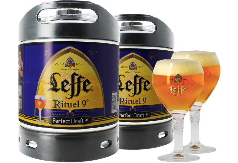 Fusto Leffe Rituel 9° PerfectDraft 6L + 2 bicchieri - 2-Pack HOPT